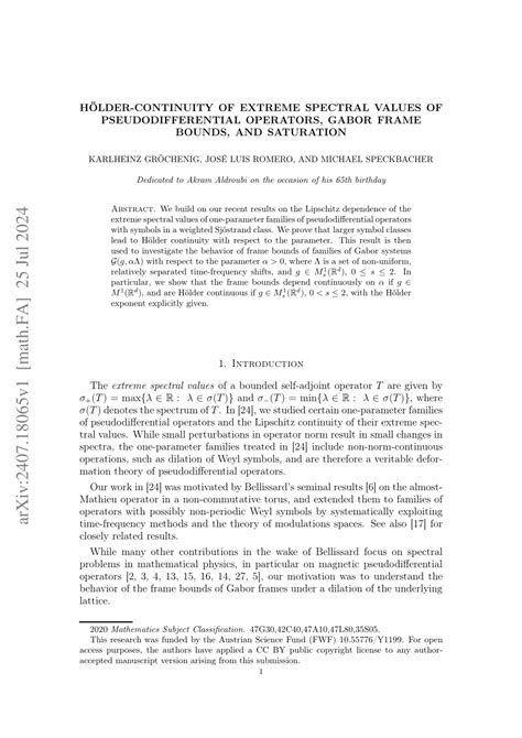 Pdf Hölder Continuity Of Extreme Spectral Values Of