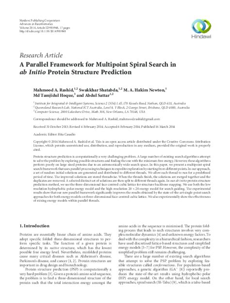 Pdf A Parallel Framework For Multipoint Spiral Search In Ab Initio Protein Structure Prediction