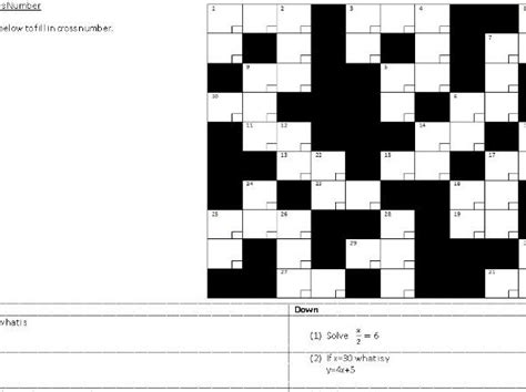 Gcse 9 1 Maths Foundation Cross Number Teaching Resources