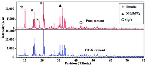X Ray Diffraction Pattern Of Pure And H 2 O 2 Cements Download