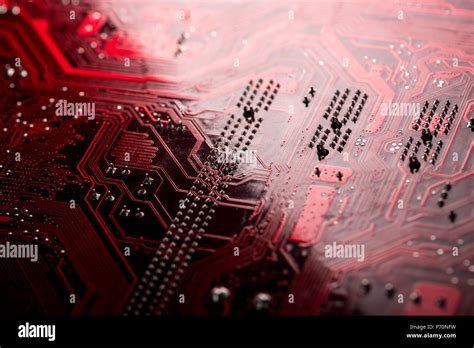 System Board Close Up View With Electronic Details And Components Stock Photo Alamy