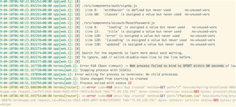 Javascript Web Process Failed To Bind Port Node Stack Overflow