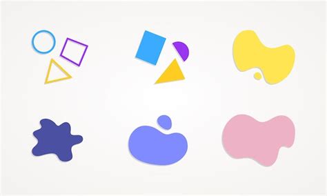 기하학적 추상 모양의 집합 프리미엄 벡터