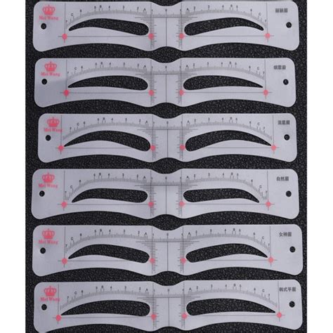 Cheap 12 Style Fixable Eyebrow Stencil Grooming Shaper Template