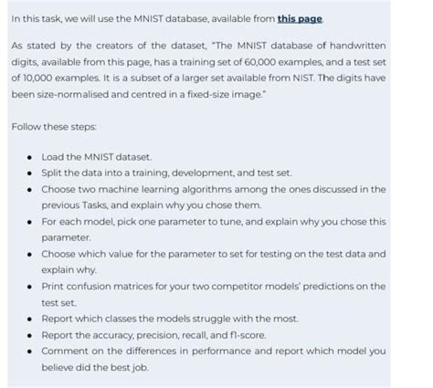 Solved In This Task We Will Use The Mnist Database