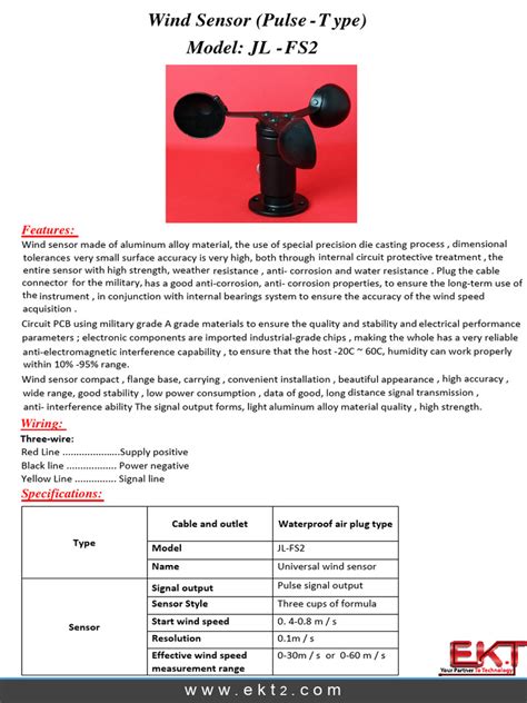 Datasheet Anemometer Jlfs2 Pdf Electrical Connector Sensor
