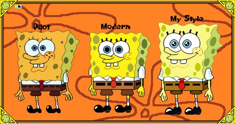 Pixilart Three Styles Of Spongebob By Spongedrew