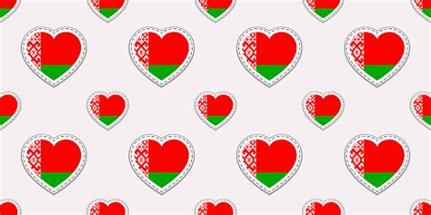 벨로루시의 깃발 완벽 한 패턴입니다 벨로루시어벡터 Stikers를 플래그입니다 사랑 하트 기호 언어 코스 스포츠 페이지 여행 지리 지도 제작 요소에 대 한 배경 애국적인