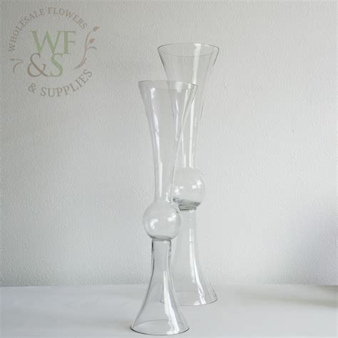 Glass Trumpet Vase Double Sided 30″ Reversible Vase Wholesale Flowers
