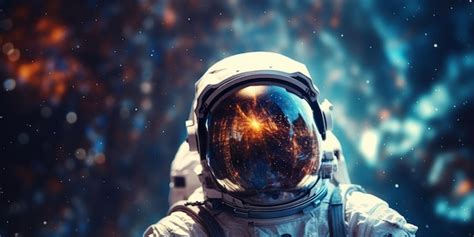 Astronaut In A Spacesuit In Outer Space Generative Ai Premium Ai Generated Image