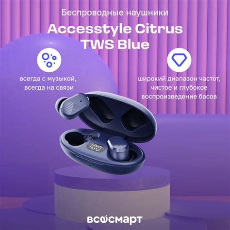 Наушники Внутриканальные Accesstyle Citrus Tws купить по доступным ценам в интернет магазине