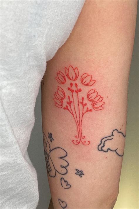 Red Ink Decorative Style Tiny Tattoo Tiny Tattoos Tattoos Red Ink