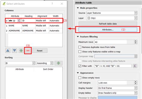 Qgis Attribute Table Print Composer Columns Geographic Information