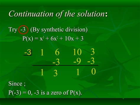 Rational Zero Of Polynomial Function Ppt