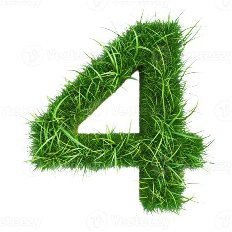 Cute Grass Texture Number 4 On Background Lush Grass Number Four On