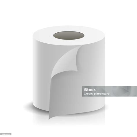 현실적인 종이 롤 벡터입니다 템플릿 빈 화이트 화장지 롤업 모의 금전 등록기 테이프 열 팩스 롤 템플릿 절연 그림 3차원 형태에 대한 스톡 벡터 아트 및 기타 이미지