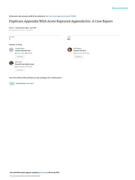 Duplicate Appendix With Acute Ruptured Appendiciti Download Free Pdf