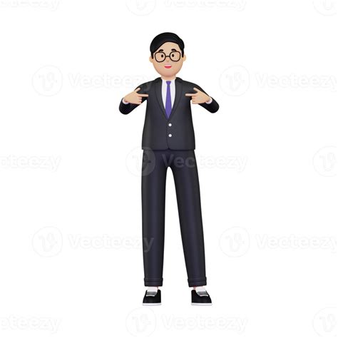 3d Businessman Pointing Finger At Himself Illustration 10872300 Png