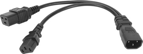 Y Splitter C14 To C13 And C19 Power Extension Cable Single Iec 320 C14 Male To C13 C19 Female