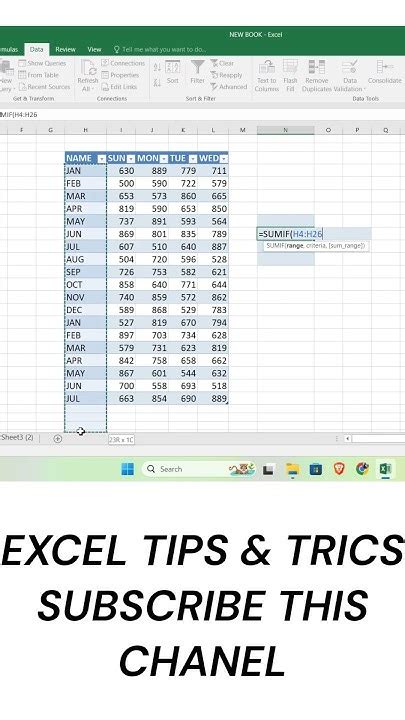 creat list and use sumif formula deleteexcelworksheetshortcutkey myexceltutor excelformula