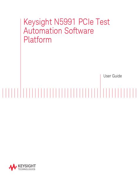 Keysight N5991 Test Automation Software Platform For Pcie User Guide Pdf Icon Computing