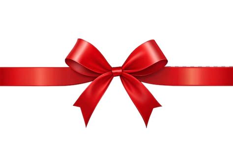 투명한 배경에 고립 된 빨간 리본 활 프리미엄 Ai 생성 Psd