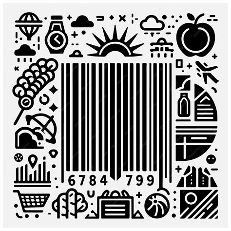 Bar Code Label Template Isolated On White Background Premium Ai