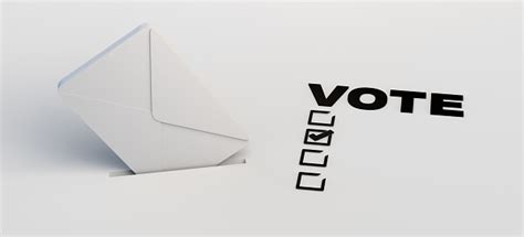 투표함으로 봉투가 있는 선거 배너와 확인란이 있는 텍스트 투표 추상 3d 일러스트레이션 투표함에 대한 스톡 사진 및 기타 이미지