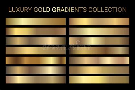 Luxury Gold Gradients Collection Vector Golden Gradients Set Of