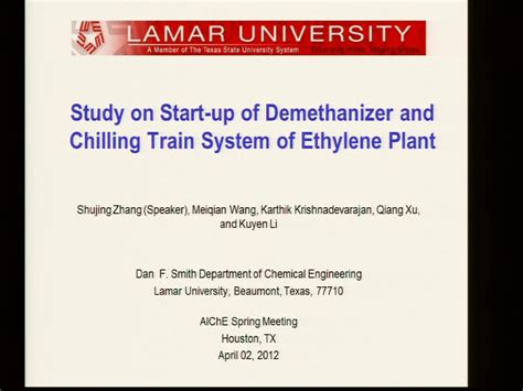 Dynamic Simulation Of Demethanizer And Chilling Train System Aiche