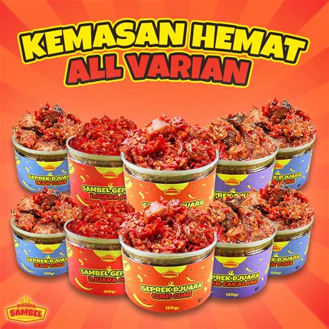 Jual Djuara Sambel 120gr Geprek Original Geprek Cumi Geprek Cakalang Geprek Tuna