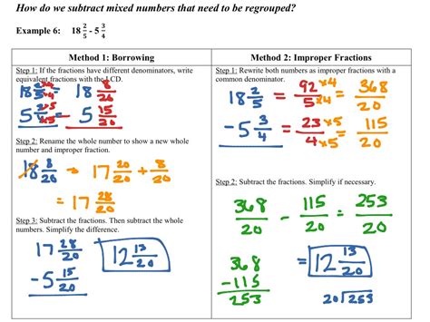 ShowMe Subtracting Mixed Numbers With Borrowing