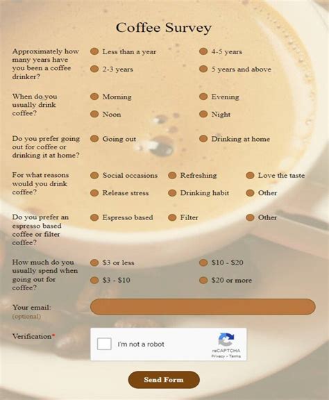 Free Online Coffee Survey Template Formbuilder