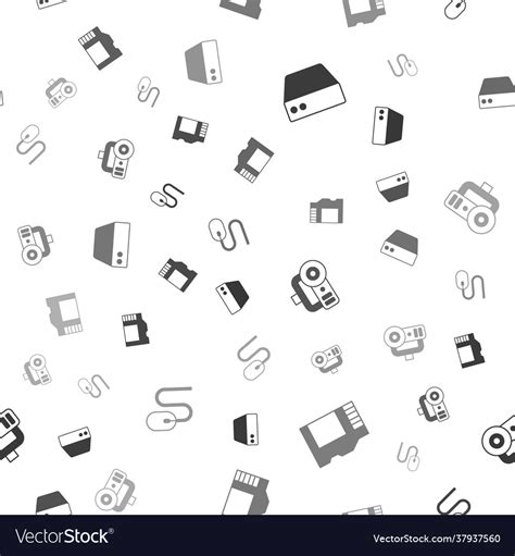 Set Server Data Web Hosting Sd Card Camera Vector Image