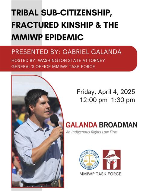 On Friday Gabriel S Galanda Will Speak To The Washington State