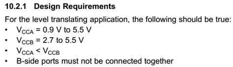 TCA Requirements For Level Translating Application Interface Forum Interface TI