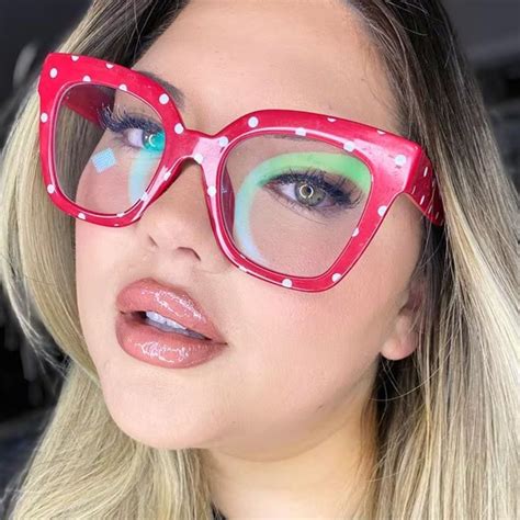 Red And White Dot Eyeglasses Plastic Lenses No Perscription Womens