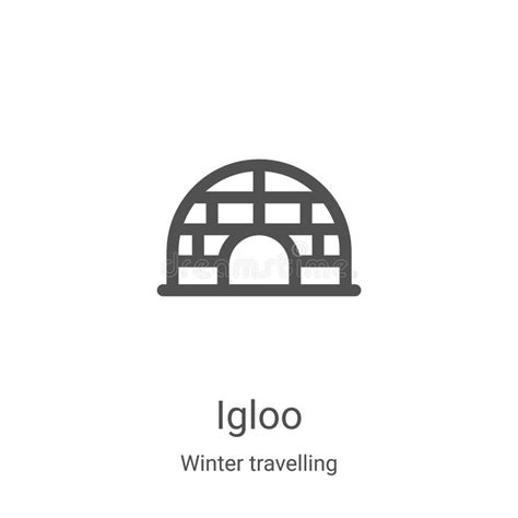 Igloo Icon Vector From Winter Travelling Collection Thin Line Igloo Outline Icon Vector