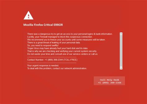 Remove Mozilla Firefox Critical Error Pop Ups Microsoft Scam