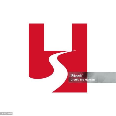편지 H 도로 로고 교통 기호에 대한 경로 개념 벡터 템플릿에 따라 개념에 대한 스톡 벡터 아트 및 기타 이미지 개념 거리 경관 Istock