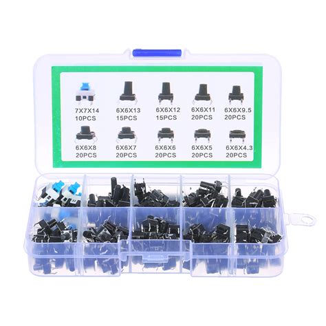 Buy Tactile Push Button 180pcs Tactile Push Button Switch Micro Momentary Tact Assortment Kit 10