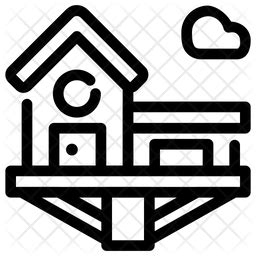 Tree House Icon Download In Line Style Tree House Icon Download In Line Style