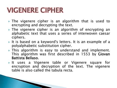 Polyalphabetic Substitution Cipher Ppt