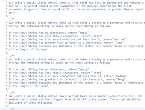 Solved Q1 Write A Public Static Method Named Q1 That