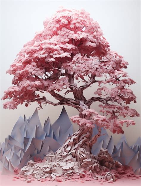 Three Dimensional Tree With Foliage Ai Generated Image
