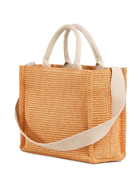 Marni Small Raffia Tote Bag In Arabesque Modesens