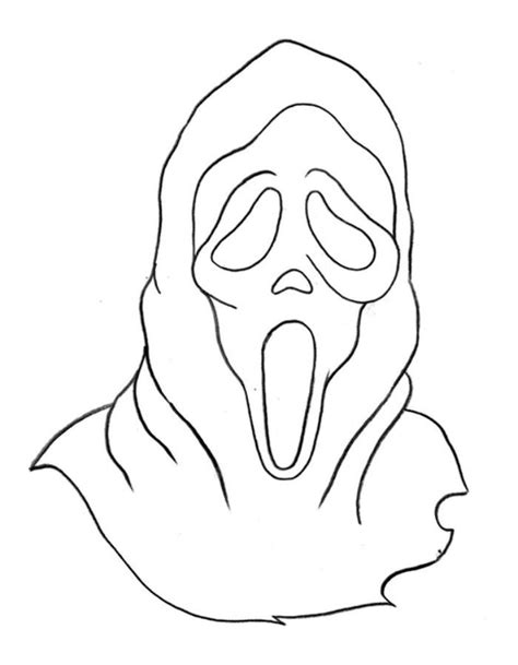 Ghostface Coloring Pages In 2024 Face Outline Ghost Faces Coloring Pages