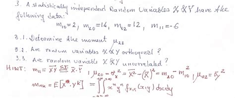 solved 3 a statistically independent random variables x andy