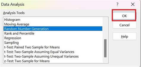 Generating Random Numbers By Using Data Analysis Tool