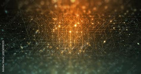 Abstract Tech Background Made Of Printed Circuit Board Depth Of Field Effect And Bokeh